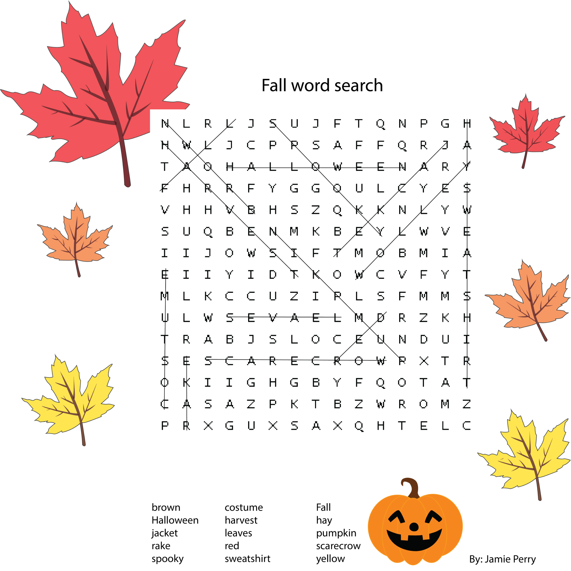 Fall Word Search – The Bridge