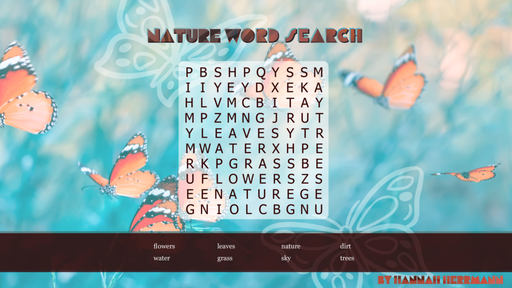 Nature Word Search – The Bridge